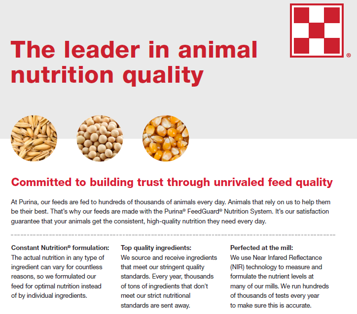The leader in animal nutrition quality| Purina Animal Nutrition